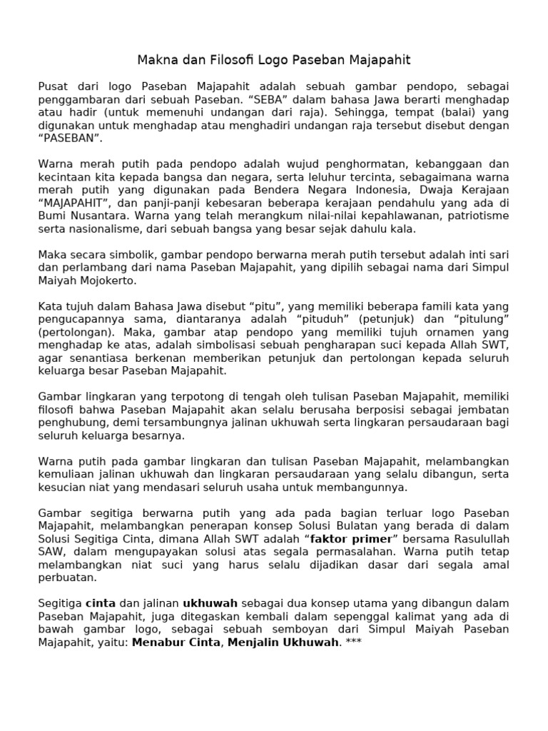 Filosofi Logo Paseban Majapahit | PDF