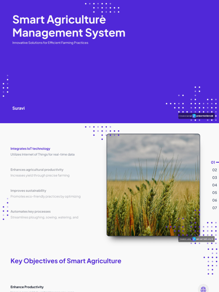 Smart Agriculture Management System Presentation | PDF