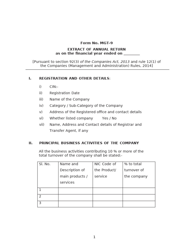 Form_No_MGT-9 | PDF | Loans | Debt