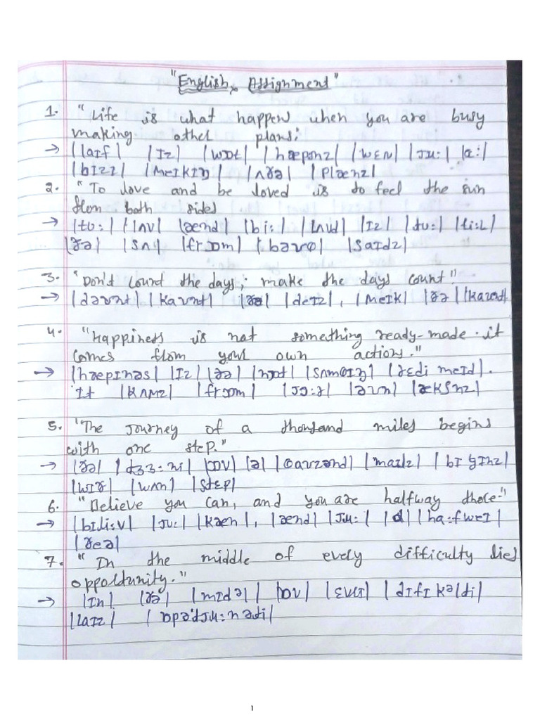 English Assignment 1 | PDF