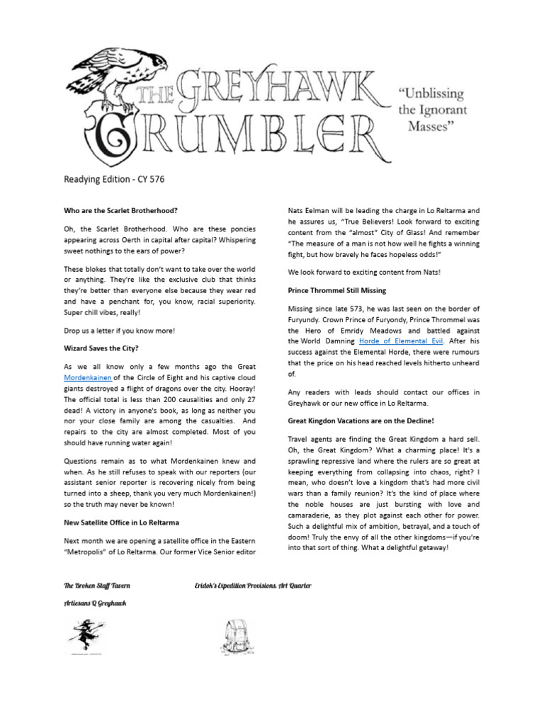 Greyhawk Grumbler Readying Edition | PDF