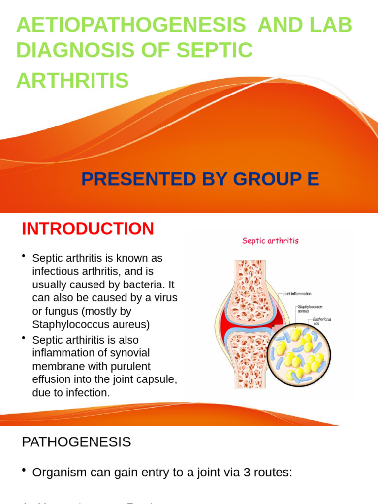 Aetiopathogenesis and Lab Diagnosis of Septic Arthritis | PDF