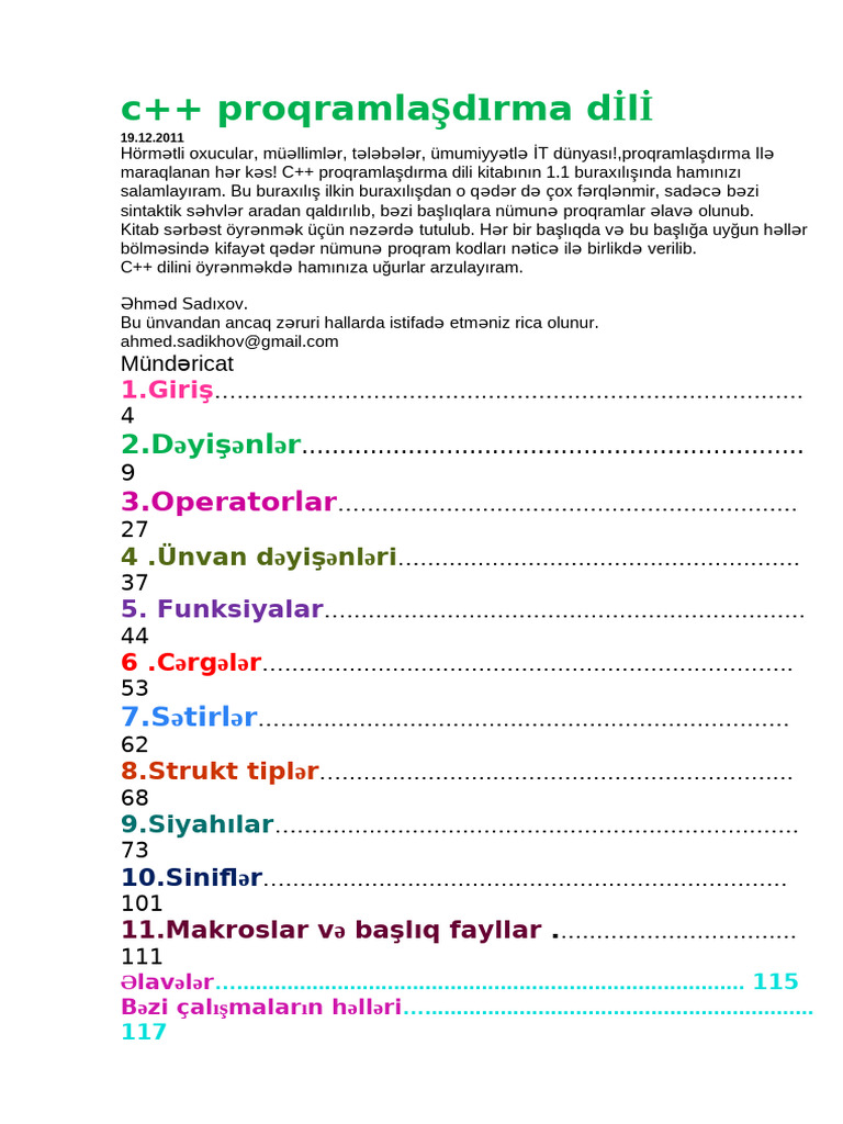 C++ Proqramla D Rma D L: 2.D Yiş NL R | PDF