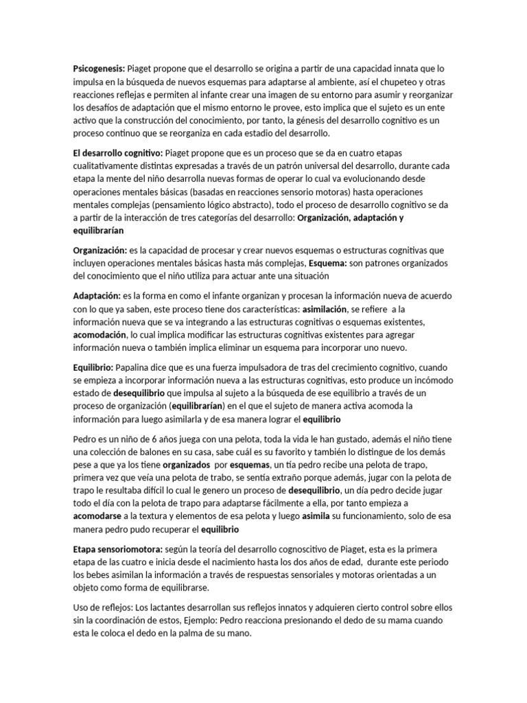 Psicogenesis | PDF | Mente | Desarrollo cognitivo