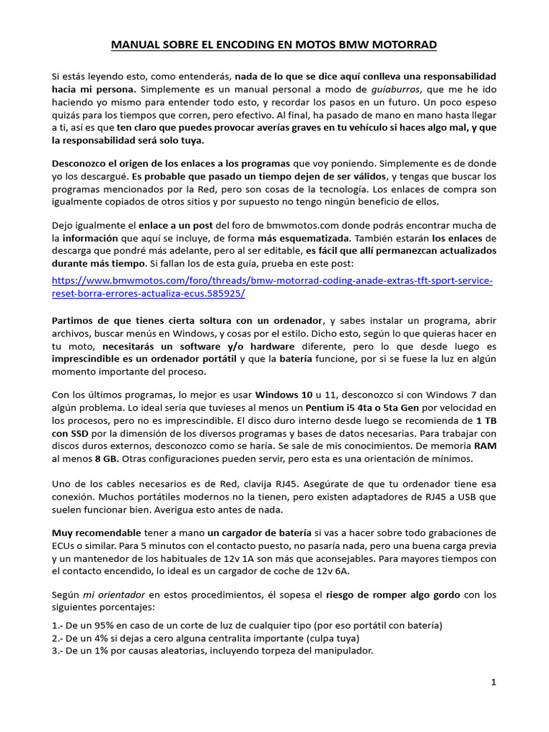 Manual de Encoding para Motos BMW | PDF | Archivo de computadora ...