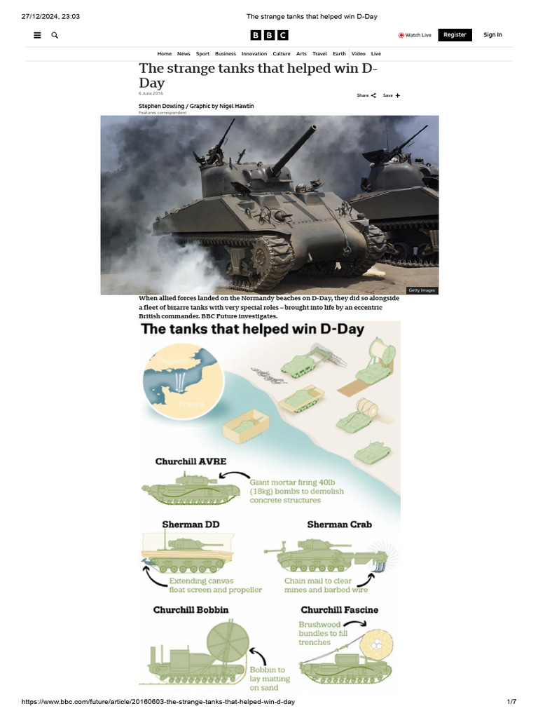 The strange tanks that helped win D-Day | PDF | Normandy Landings | Tanks