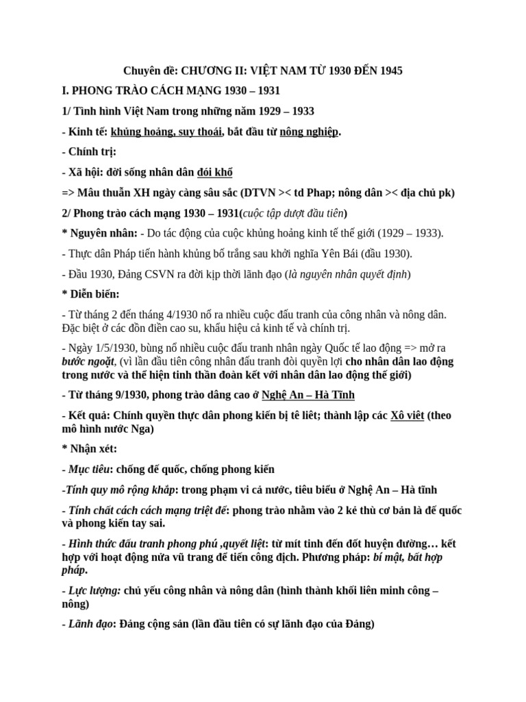 CĐ LS VN 1930-1945 | PDF