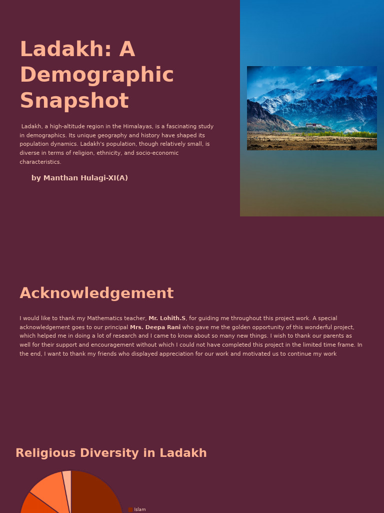 Ladakh A Demographic Snapshot | PDF | Sustainability | Economic Growth