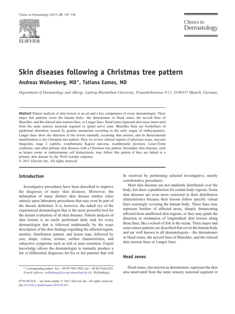 Christmas Tree Pattern Diseases | PDF | Psoriasis | Infection