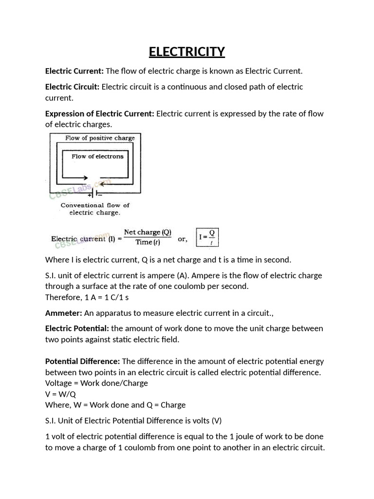 ELECTRICITY | PDF | Voltage | Electrical Resistance And Conductance