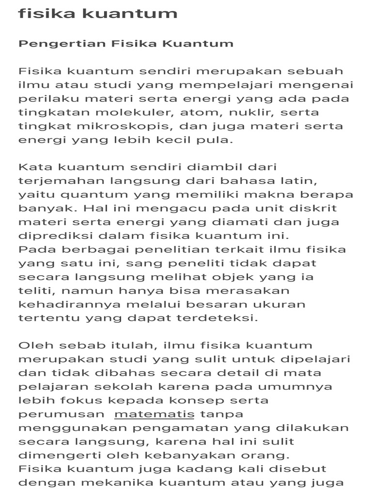 Fisika Kuantum | PDF