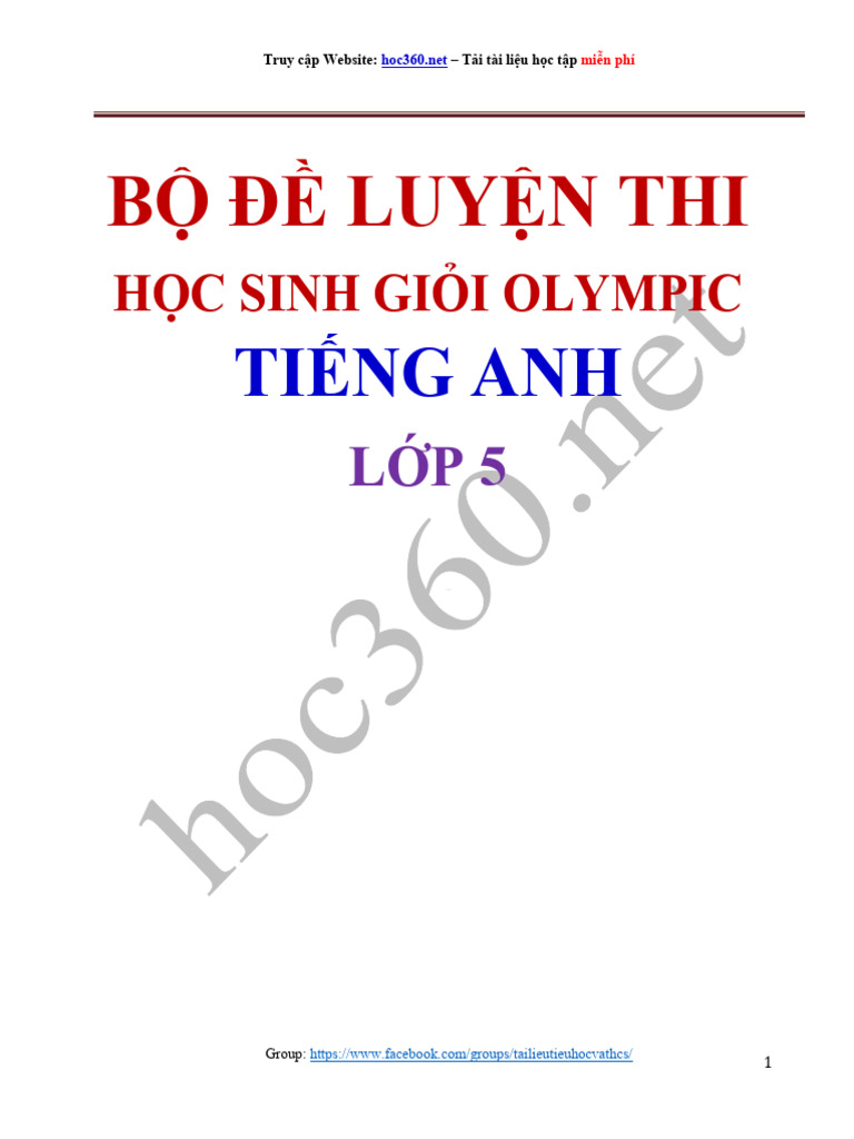 Bo de Luyen Thi HSG Tieng Anh 5 | PDF