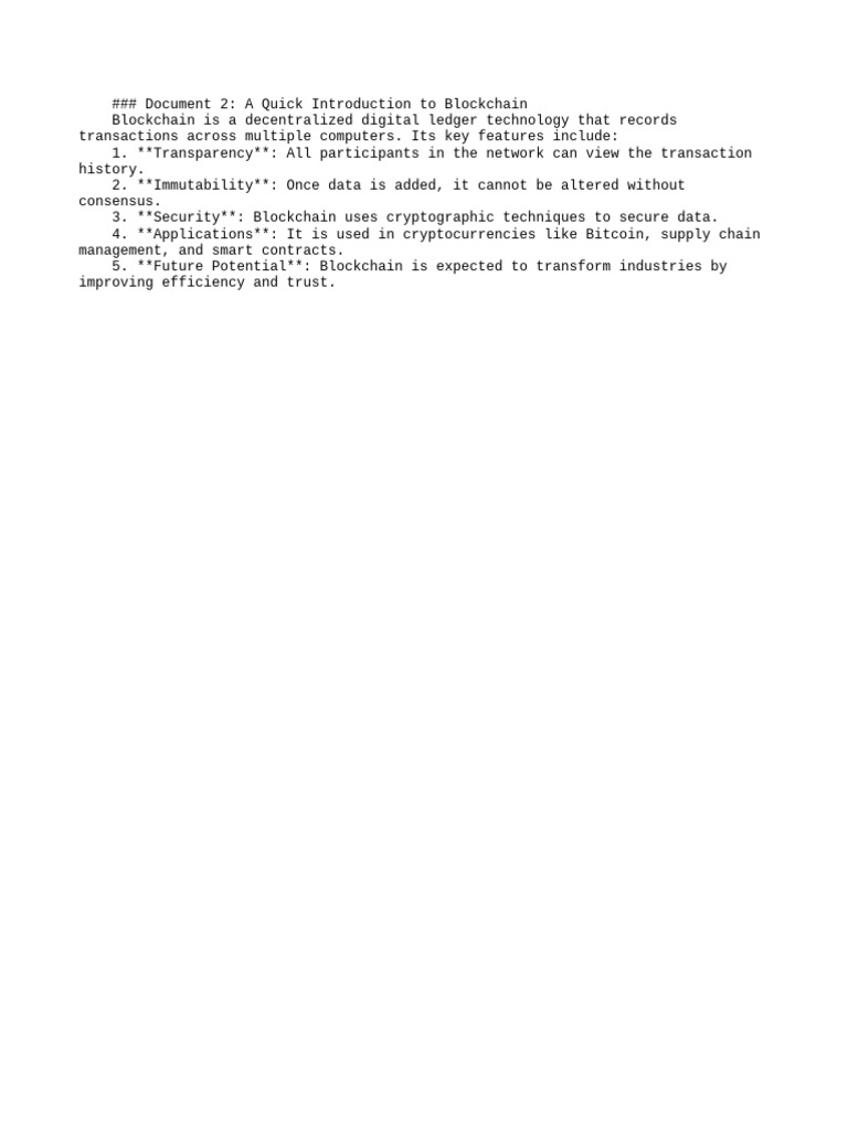 Quick Introduction To Blockchain | PDF