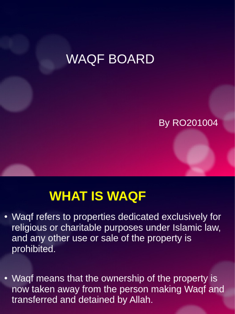 Waqf | PDF | Justice | Crime & Violence