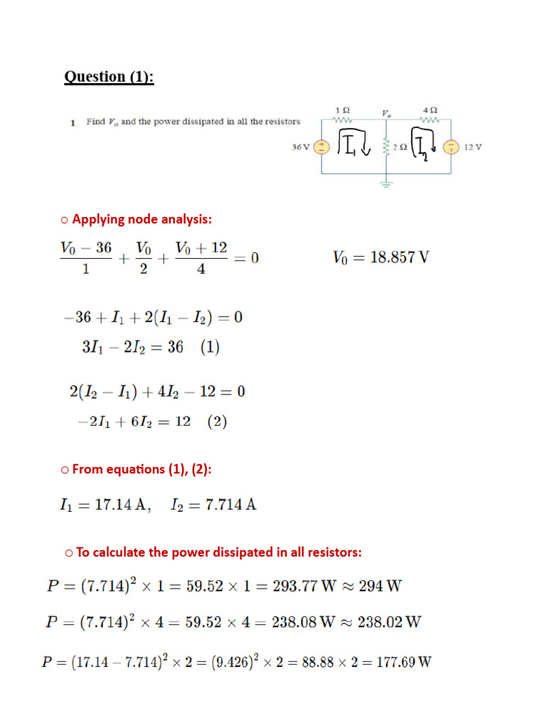 Question On Fundamental of Electric Circuits | PDF