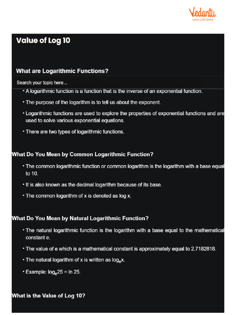 Value of Log 10 | PDF
