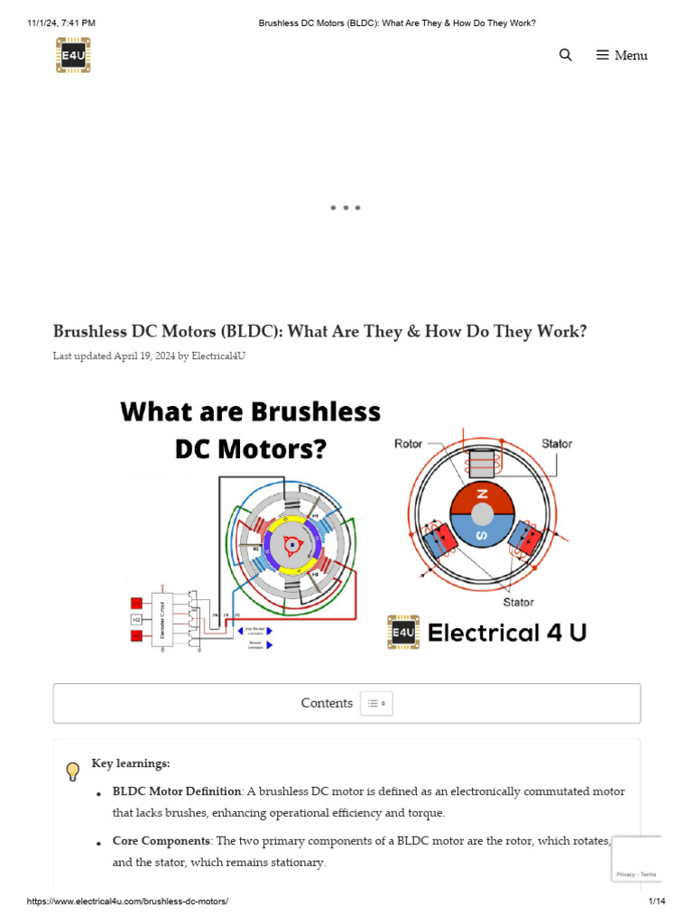 Ushless DC Motors (BLDC) - What Are They & How Do They Work | PDF ...