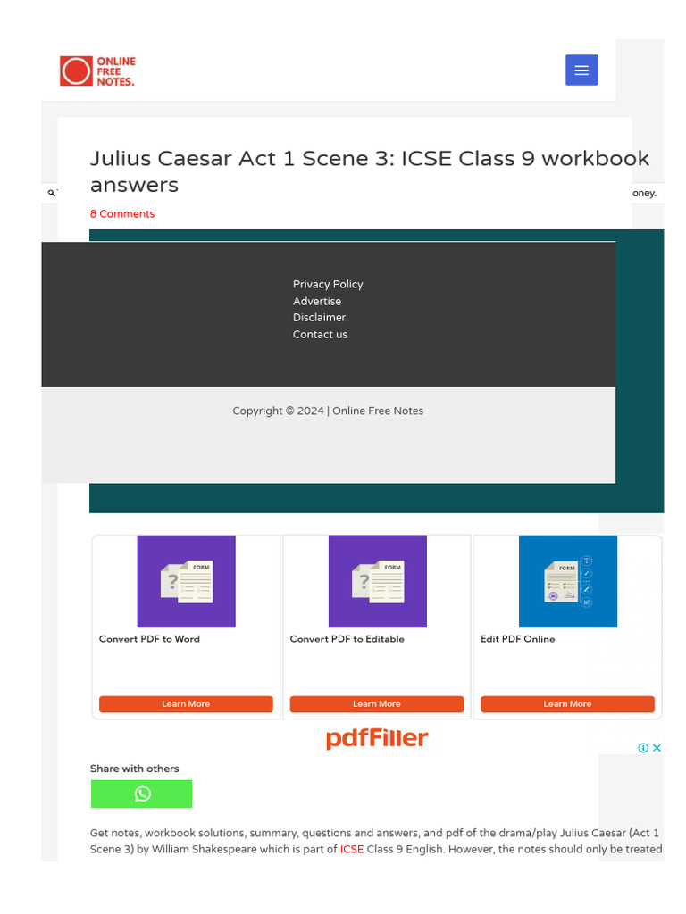 Julius Caesar Act 1 Scene 3 | PDF | Julius Caesar | Tyrant