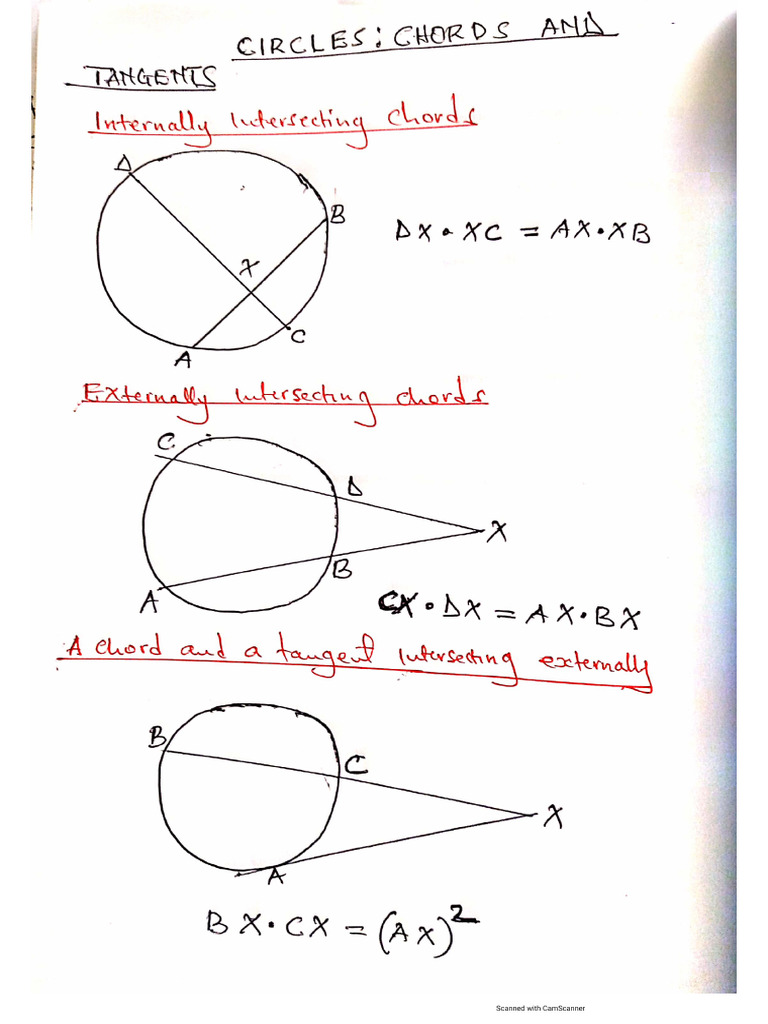 Circles Chords and Tangents | PDF