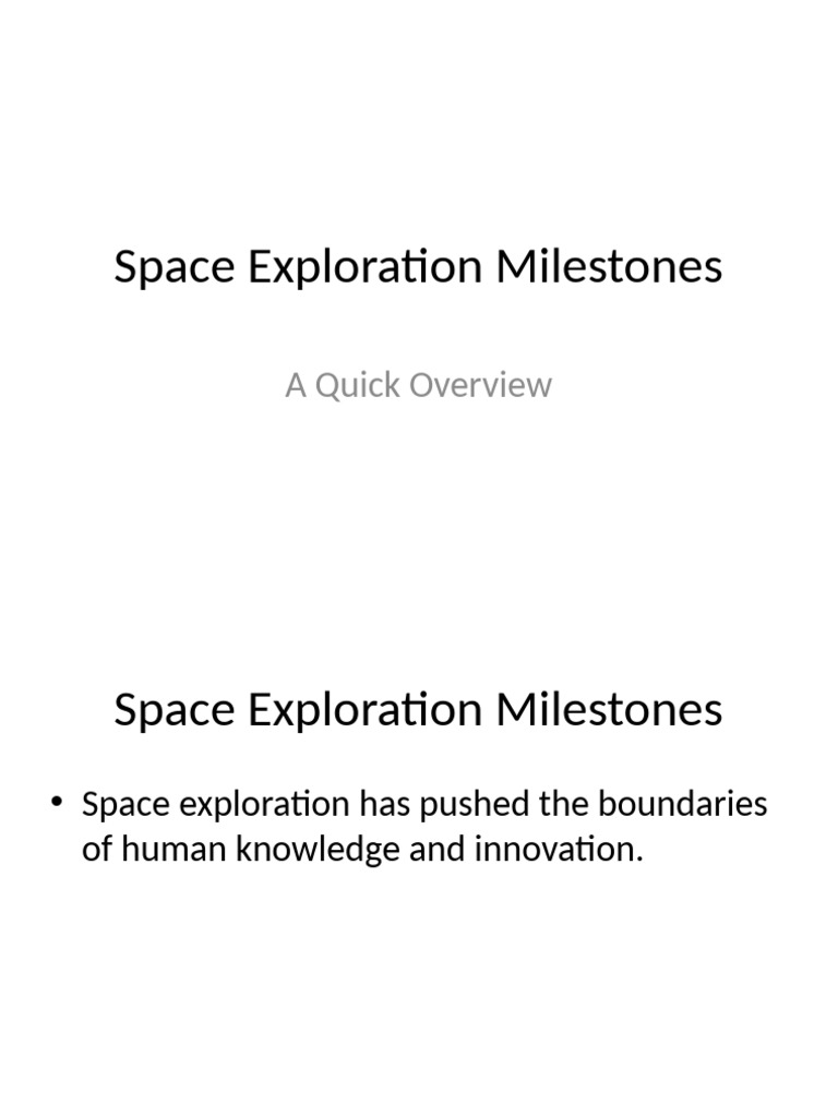 Space Exploration Milestones | PDF