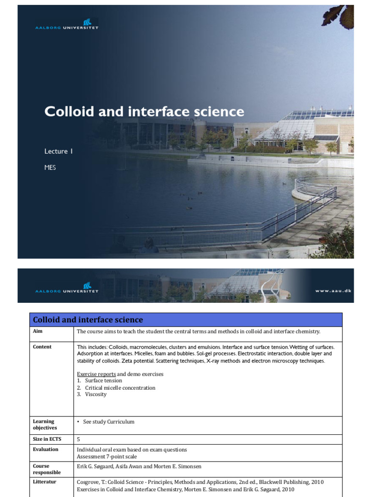 Colloid Lecture 1 2024 | PDF | Colloid | Nanoparticle