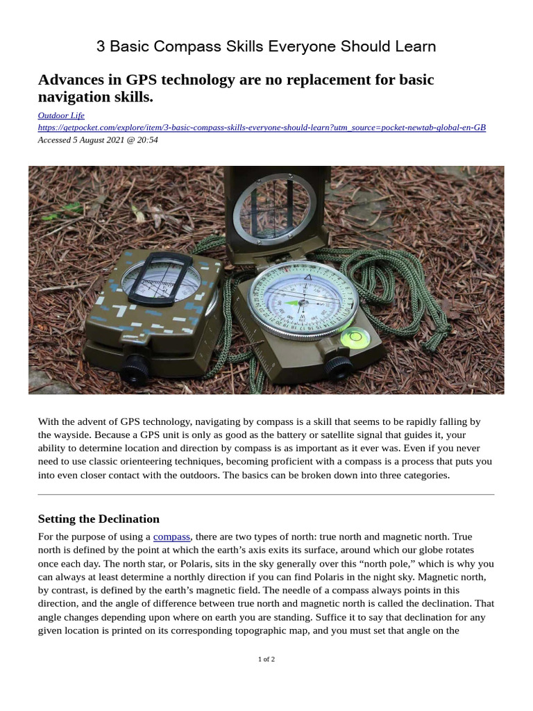 3 Basic Compass Skills Everyone Should Learn | PDF | Compass | Navigation