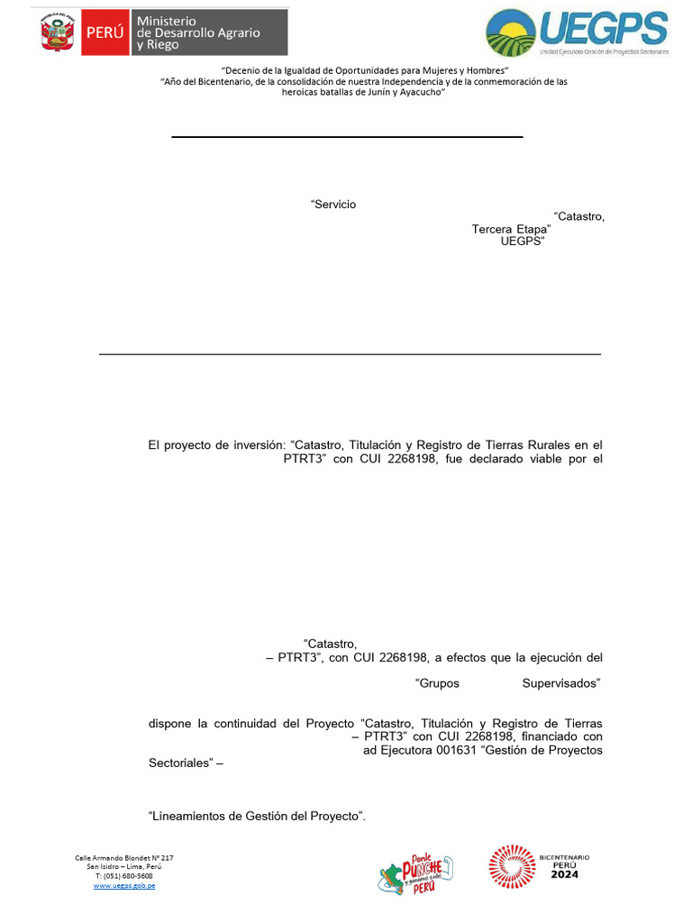 Informe #1209-2024-Midagri-Dvdafir-Uegps-Ptrt3-C3 | PDF | Perú | Economias