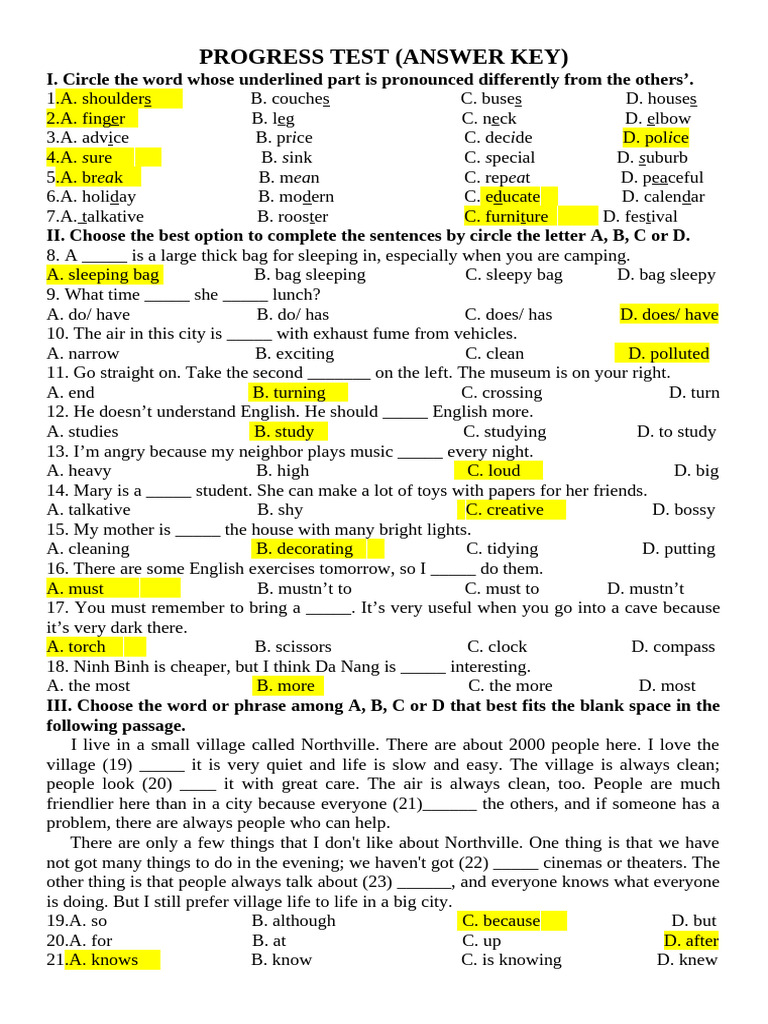 PROGRESS TEST TA 6 KNTT | PDF