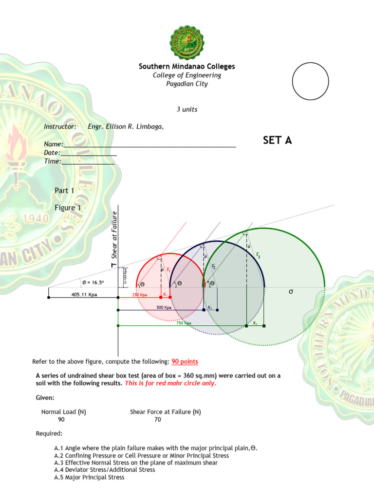 CE 132 Semi Final Exam 1st SEM 2024 - SET A | PDF | Solid Mechanics ...