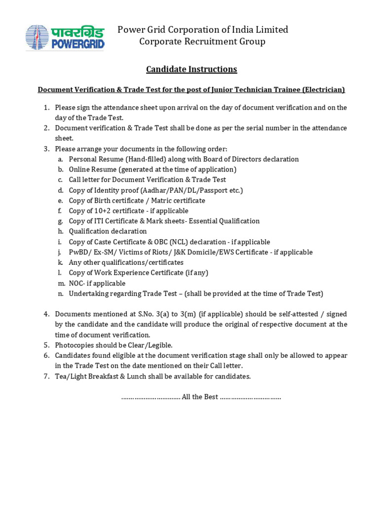 1 Candidate Instructions | PDF