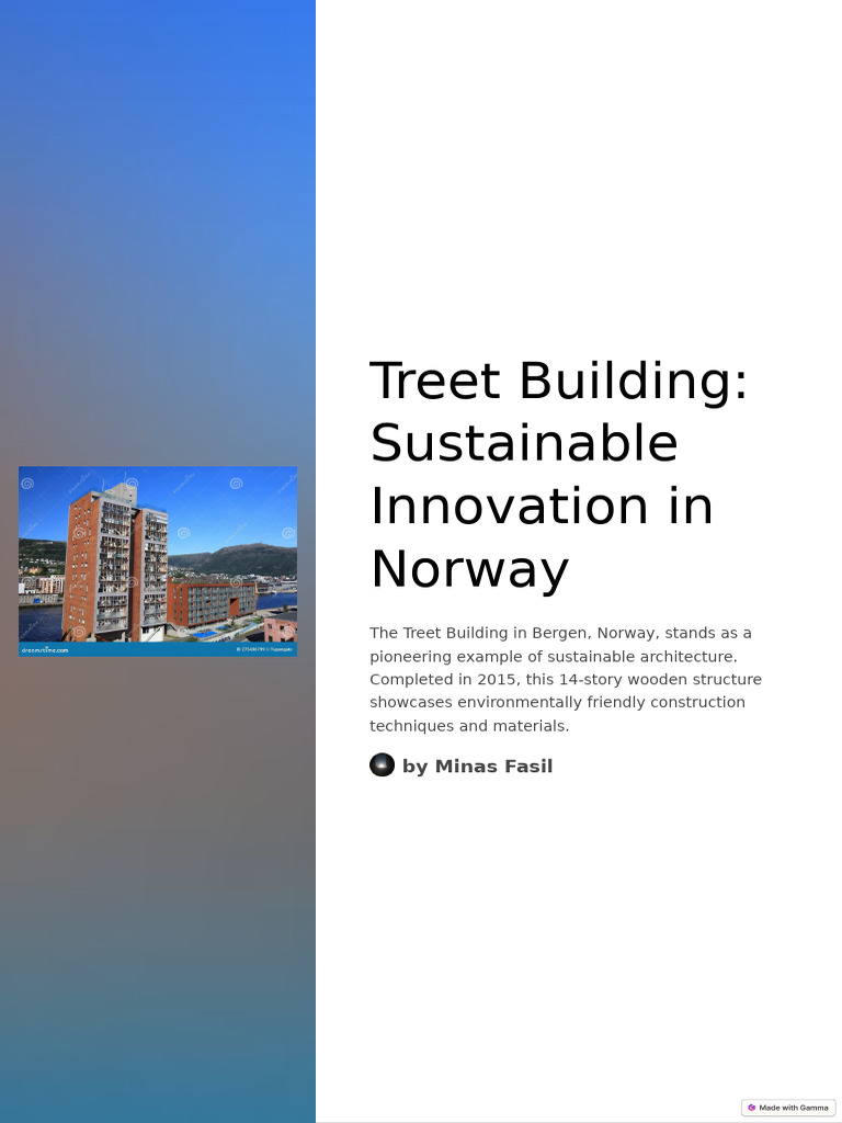 Treet Building Sustainable Innovation in Norway | PDF