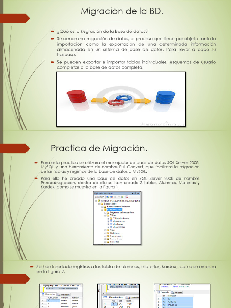 Practica Migracion de Base de Datos | PDF | Mi sql | Bases de datos