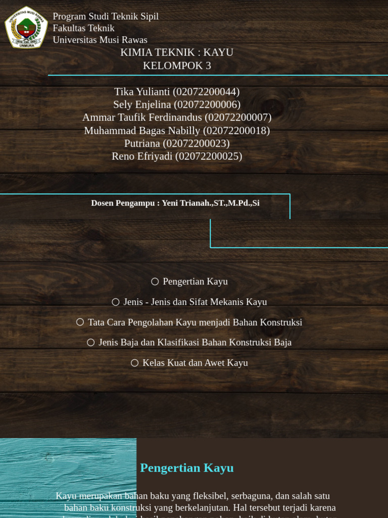 Kimia Teknik Kelompok 3 Kayu | PDF