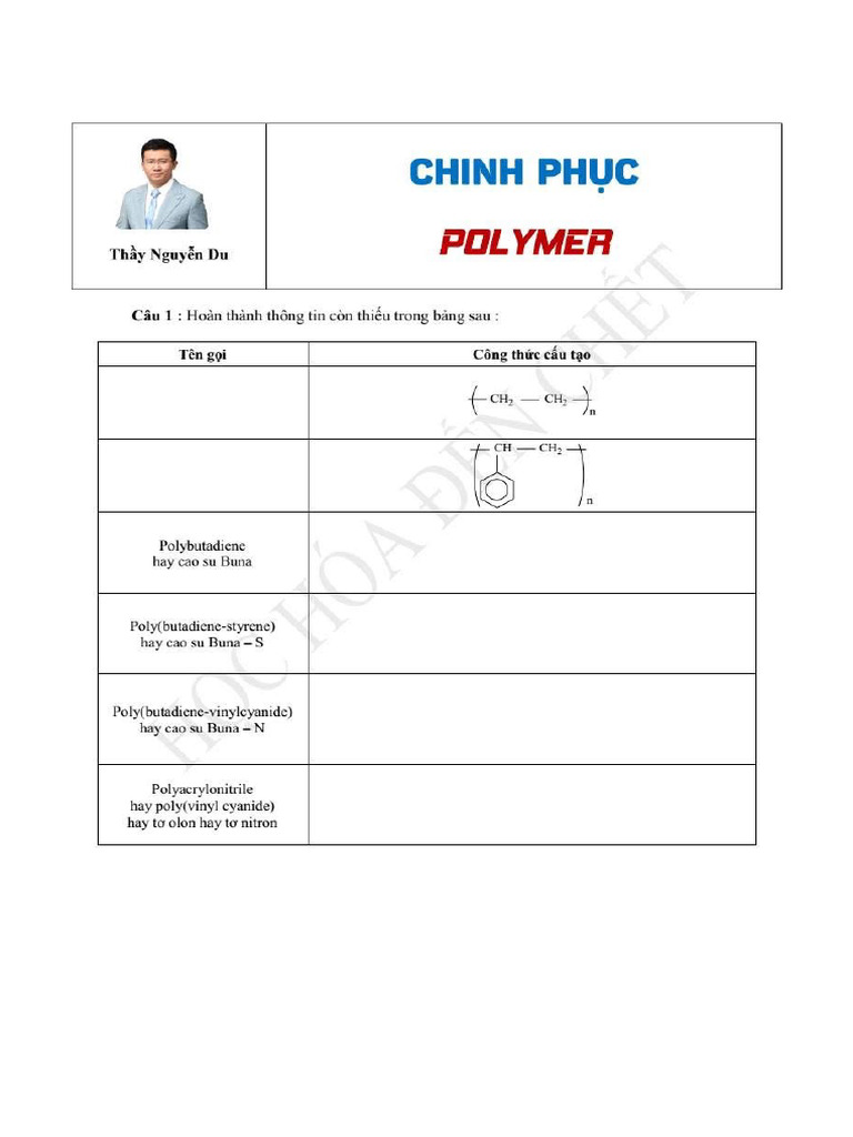 Polymer Questions | PDF