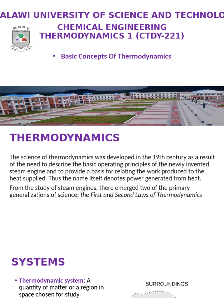 Ctdy-221 Lecture 1 Basic Concepts | PDF | Heat | Thermodynamics