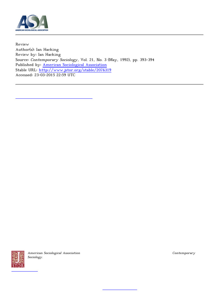 Hacking, Ian - Deciphering Science and Technology (Review) (1992) | PDF ...