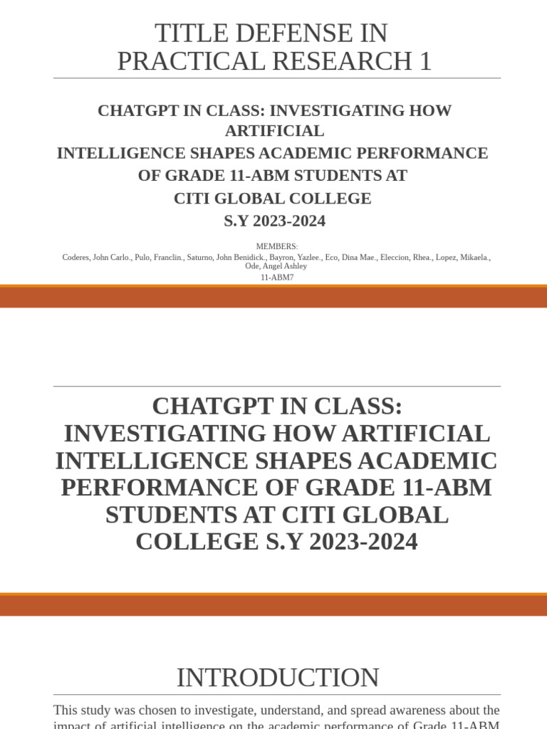 TITLE DEFENSE Pre Oral RDL1 | PDF | Artificial Intelligence ...