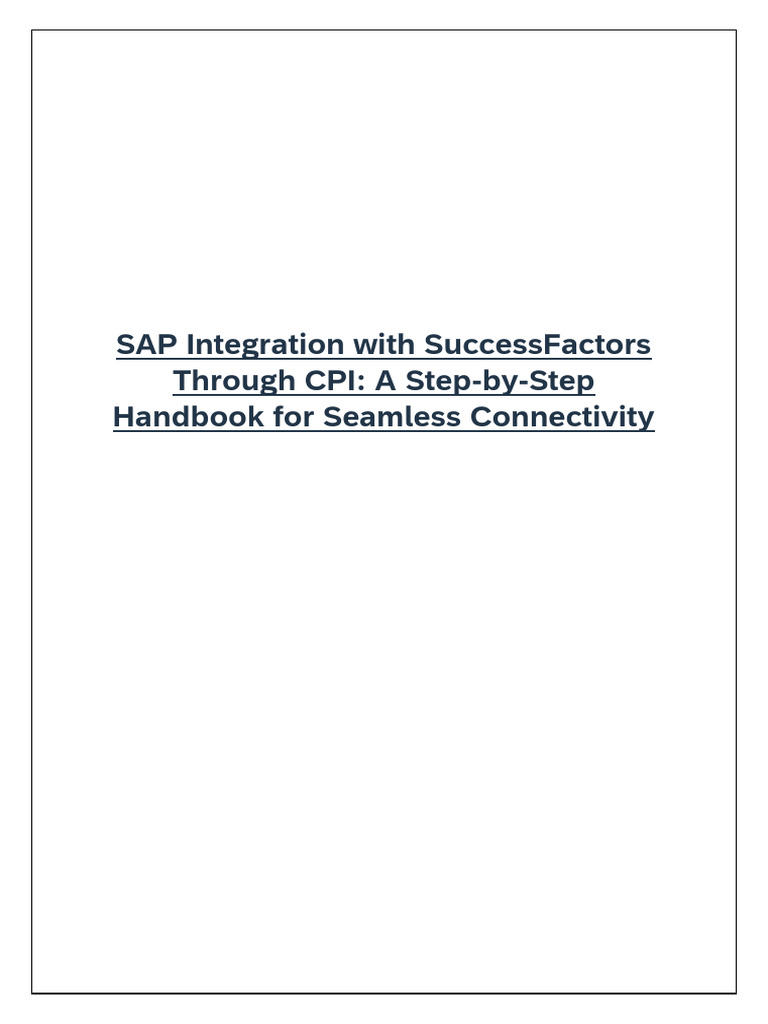 SAP & SuccessFactors Integration Guide | PDF | Enterprise Resource ...