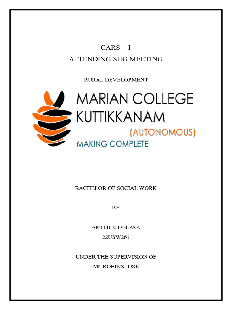 attending SHG meeting | PDF | Financial Inclusion | Governance