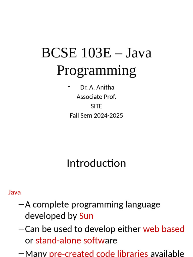 1-Introduction-24-07-2024 | PDF | Java Virtual Machine | Class (Computer Programming)