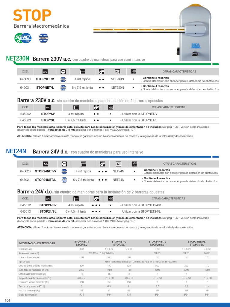 Ficha técnica Stop | PDF | Ingenieria Eléctrica