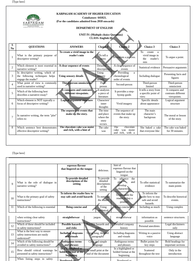 ENG UNIT 4 MCQ | PDF | Narration ENG UNIT 4 MCQ | PDF | Narration
