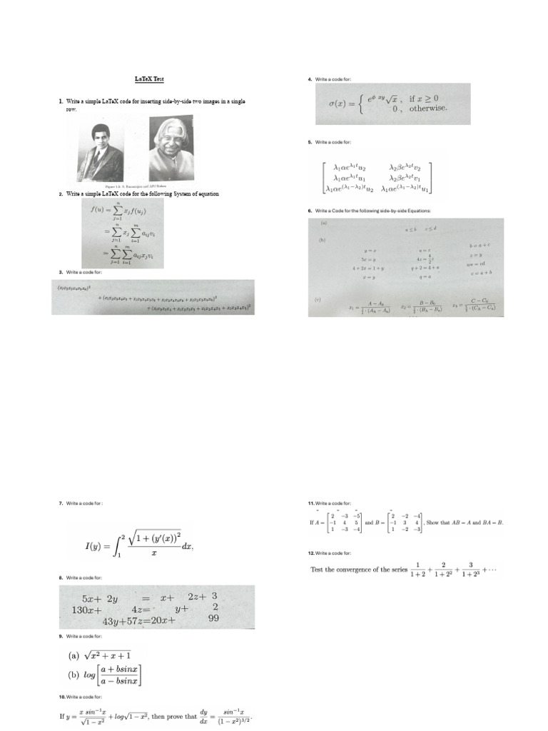 LaTeX Test Paper | PDF
