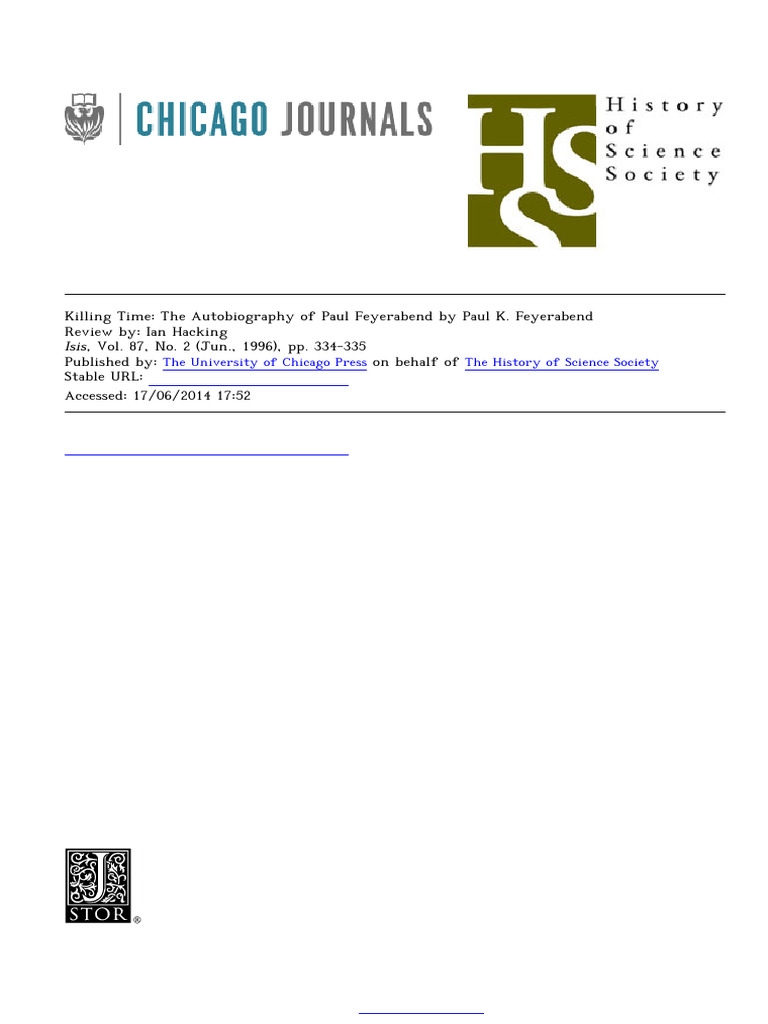 Hacking, Ian - Killing Time (Review) (1996) | PDF | Science | Social ...