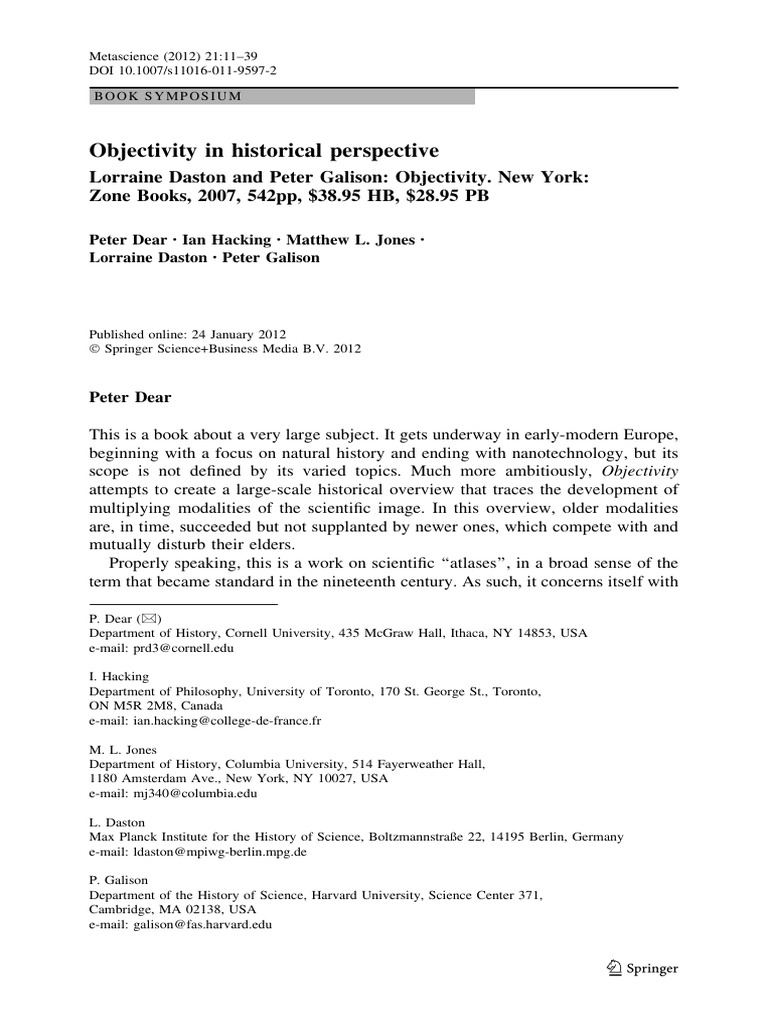 Hacking, Ian - Objectivity in Historical Perspective (2012) | PDF ...