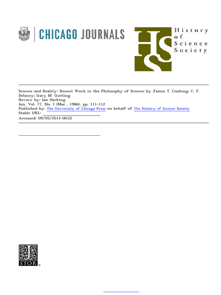 Hacking, Ian - Science and Reality (Review) (1986) | PDF | Science ...
