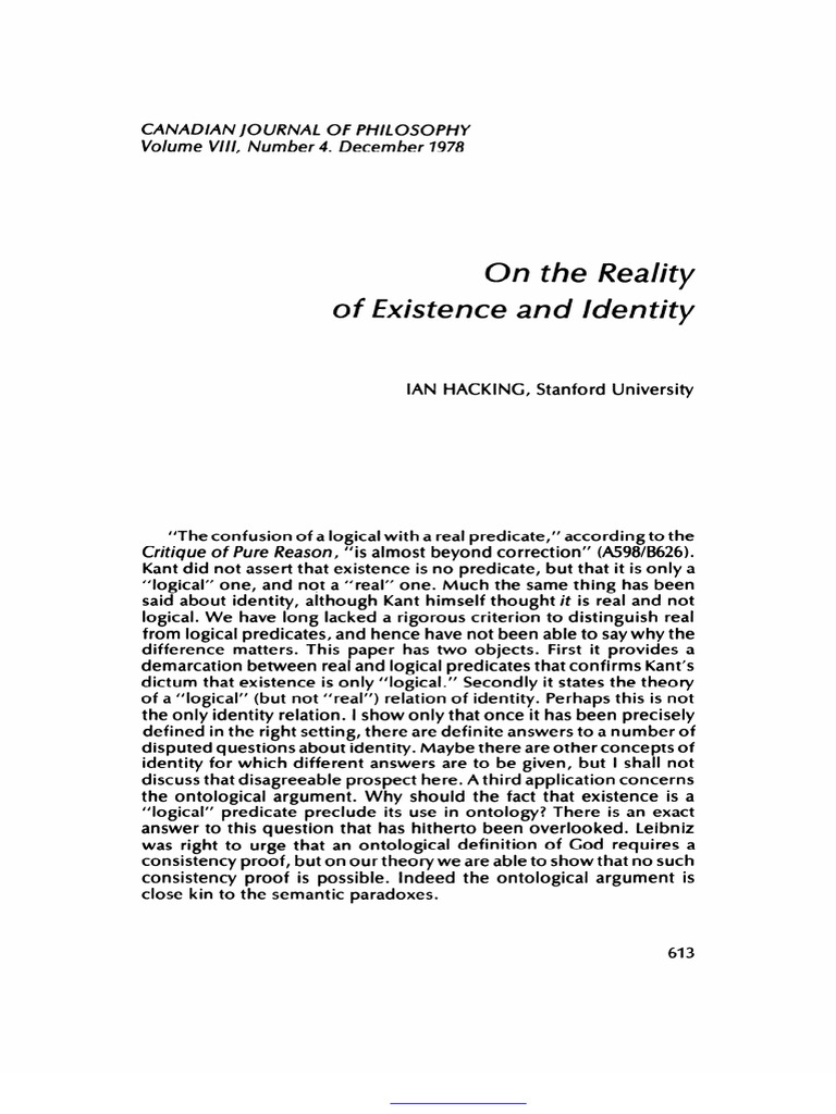 Existence and Identity in Logic | PDF | Logic | First Order Logic