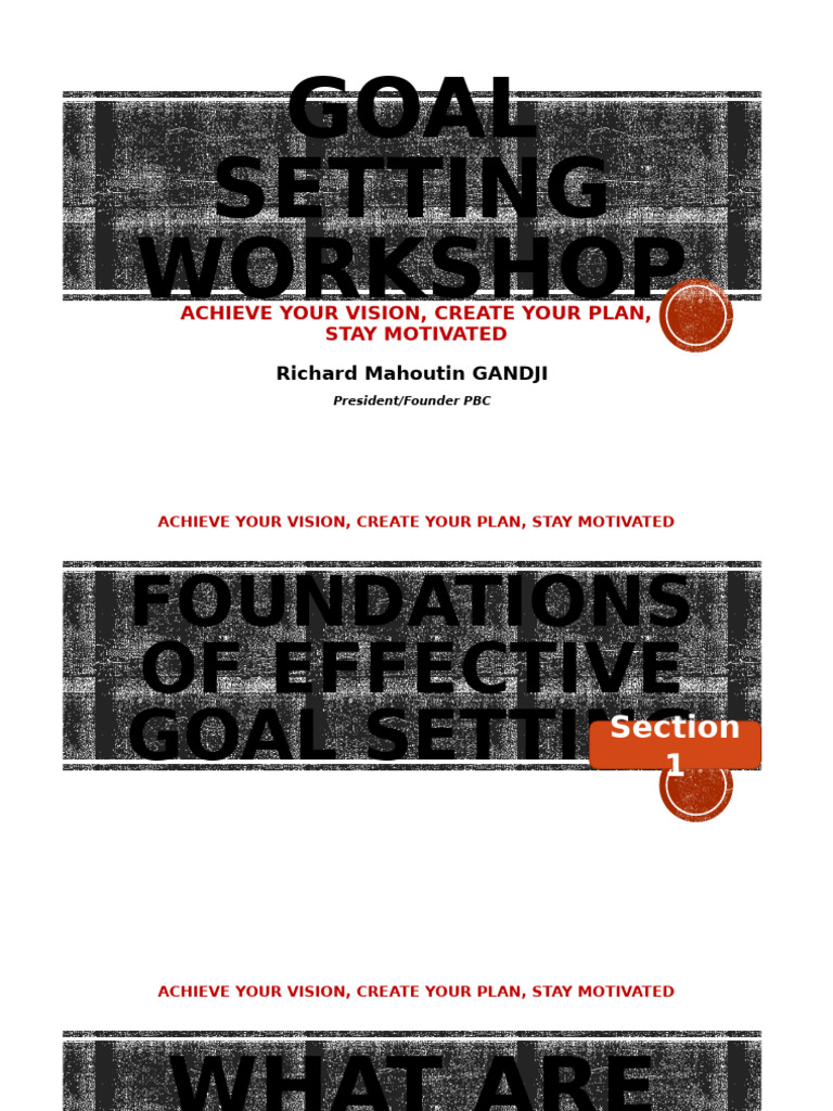 Goal Setting Workshop (1) | PDF | Goal | Habits