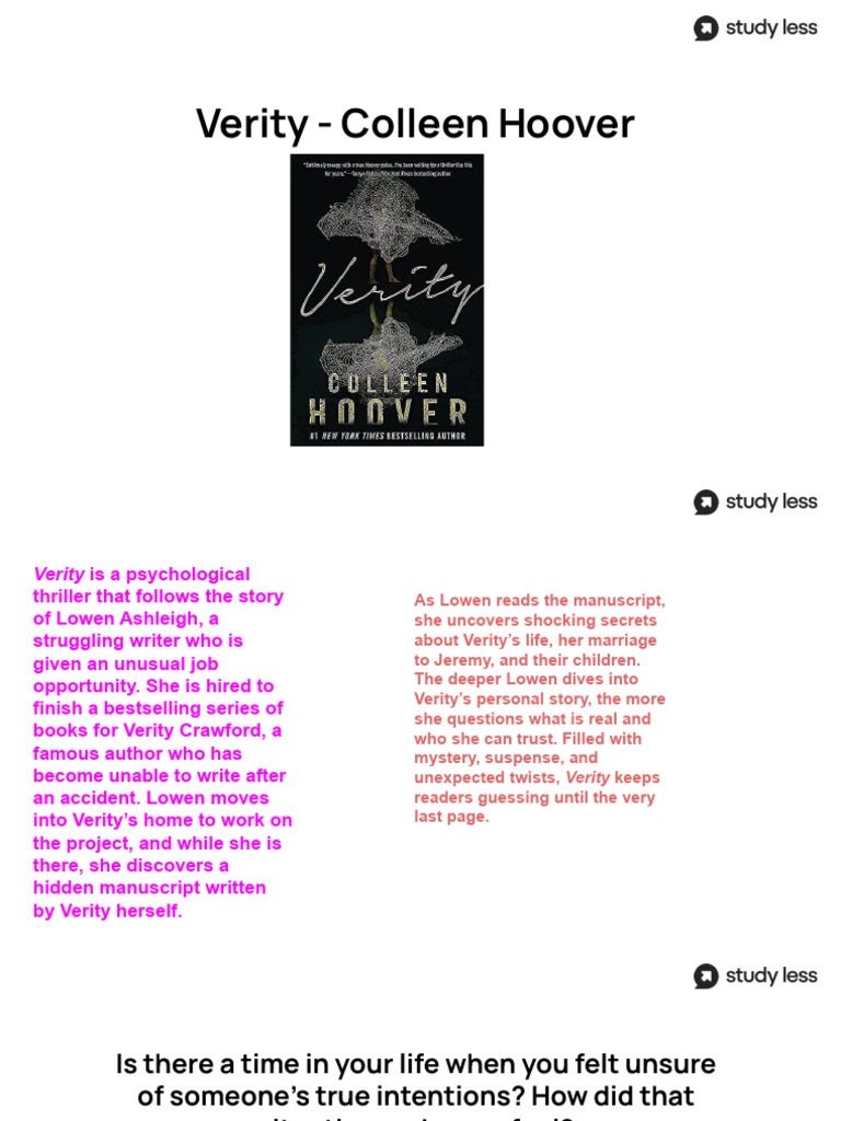 Verity - Colleen Hoover | PDF | Deception | Perception