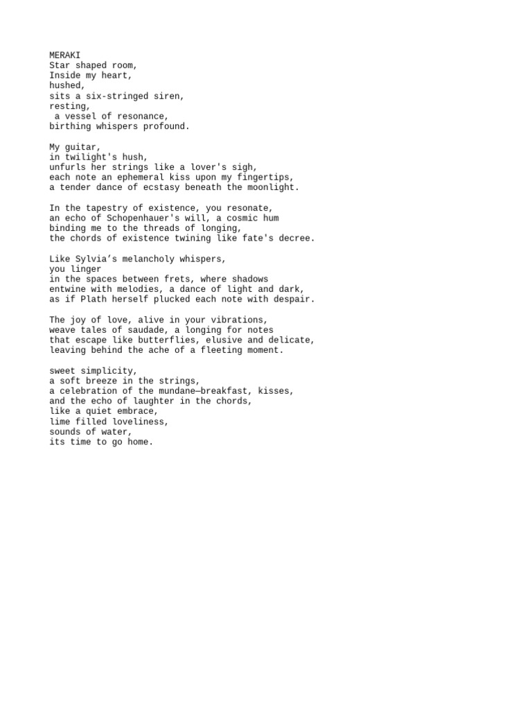Poem- Meraki (se23ucie018) | PDF